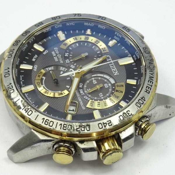 CITIZEN ECO DRIVE E660 Men's Radio Controlled Wristwatch Head WORKING ...