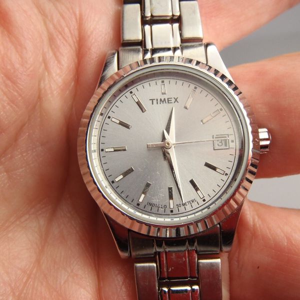 Timex Indiglo WR 50m Ladies Watch w/ Original Stainless Band ...