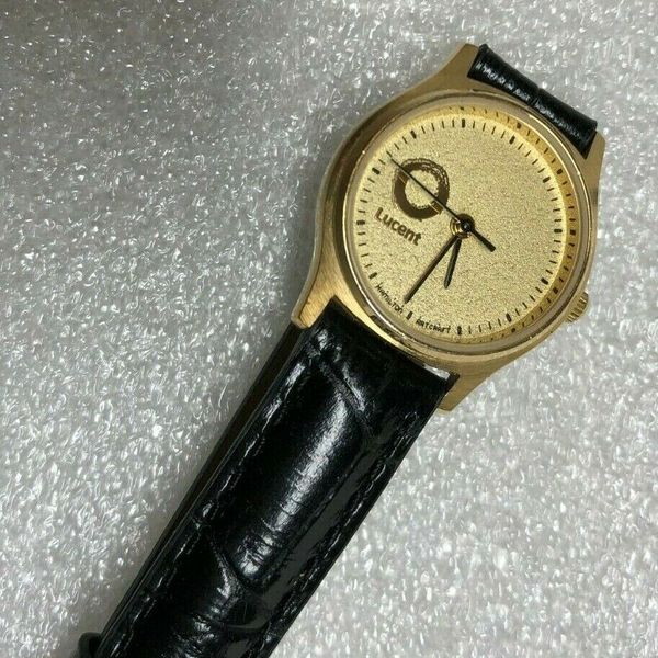 Lucent Logo Hamilton 9818 Gold Face Watch in Gift Box women's leather ...