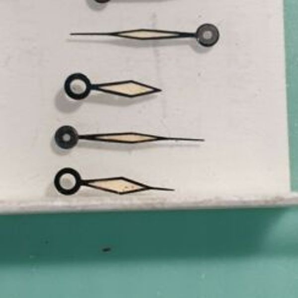 NOS blue steel radium LEAF hands for VINTAGE military & chrono jlc ug ...