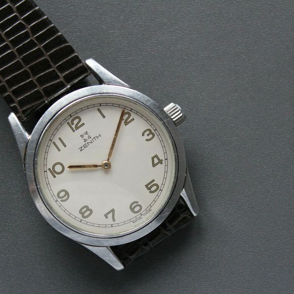VINTAGE 1980's ZENITH CLASSIC PILOT 01.0270.180 ETA 7001 WHITE DIAL ...