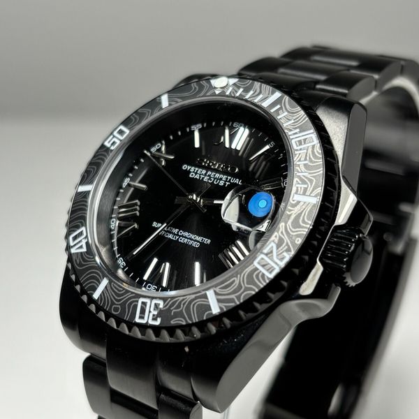 Custom Seiko Mod GMT style 40mm Black Dial Automatic Movement ...