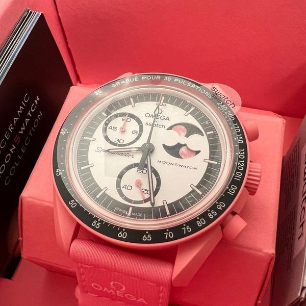 SWATCH X OMEGA Moonswatch MISSION TO THE PINK MOONPHASE NEU ...
