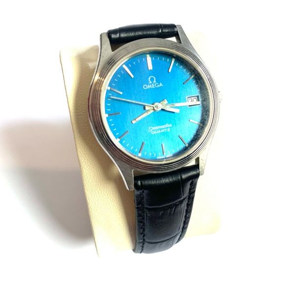 Vintage Omega Seamaster Cal 1425 Blue Dial Stainless Steel Menâ s ...
