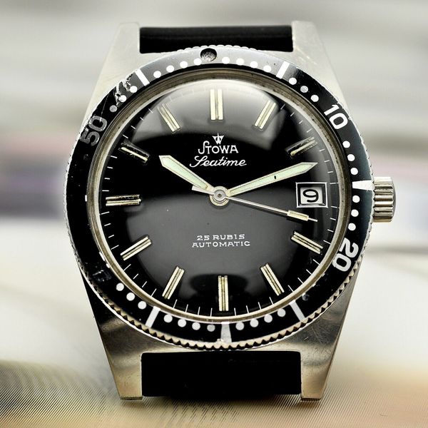 Vintage STOWA SeaTime Automatic, steel 37mm case, 60's gents 20 ATM ...