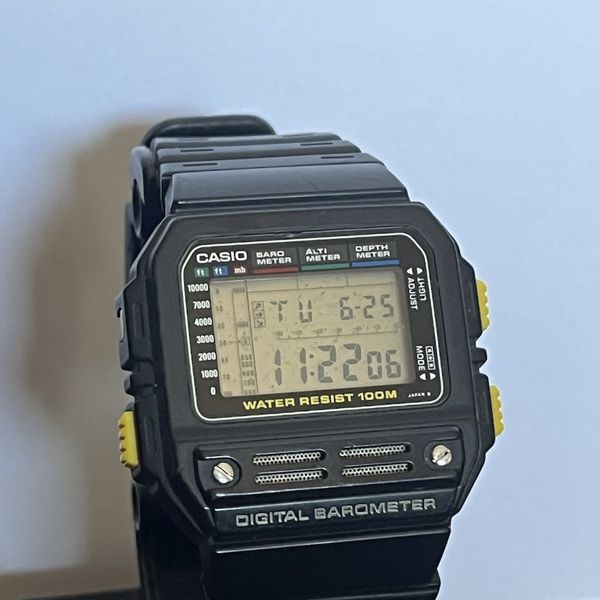 Vintage 1989 Casio BM-100W Barometer Watch + Extra Module. Good ...