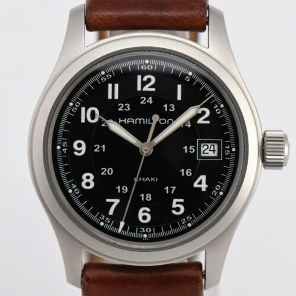 Auth HAMILTON Khaki field H68411533 SS/Leather Quartz Men's Watch M ...