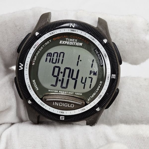 Vintage Mens Timex Expedition Digital Compass Watch Indiglo New Battery ...