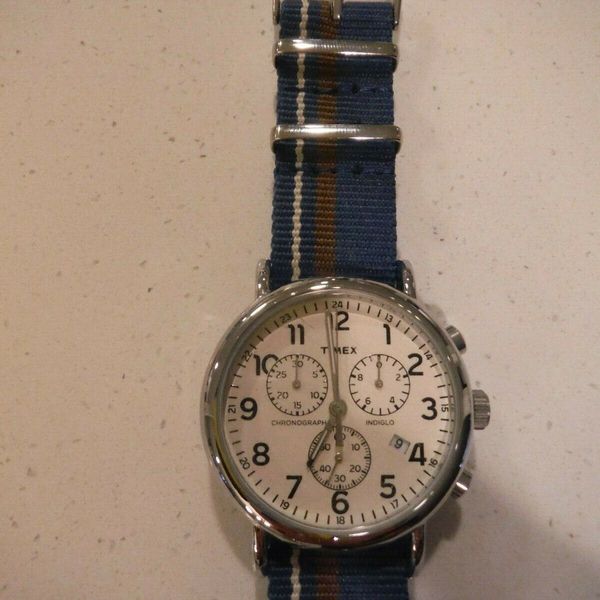 Timex Weekender Chronograph Watch with Choice of TWO Nato Straps ...