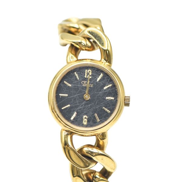 Timex Gold Plated Watch on Cuban link Bracelet Gold Plated ...