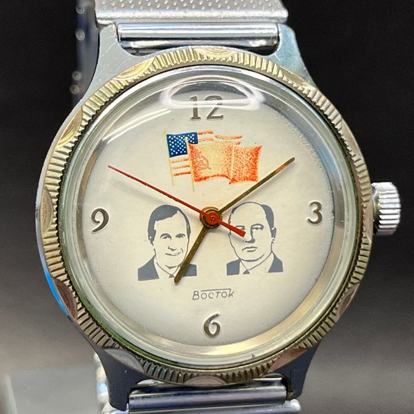 Soviet Vintage Watch Vostok "George Bush Gorbachev",Mechanical Watch ...