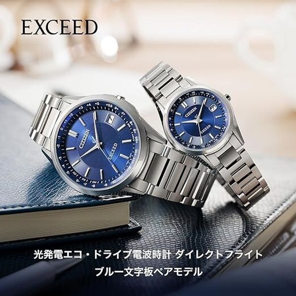 CITIZEN EXCEED CB1110-61L 38mm Eco-Drive Titanium Radio Solar Watch Blue Dial | WatchCharts ...