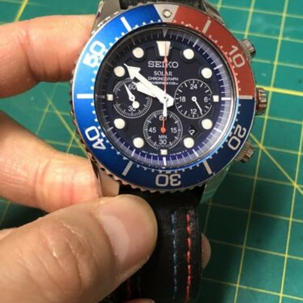 Seiko SSC019 Solar chronograph Quartz Movement Diver Watch 3 Straps ...
