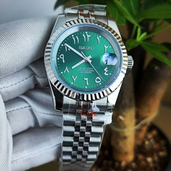 Seiko NH35 Movement, Green Arabic Dial Mod- 39mm (RARE) | WatchCharts ...