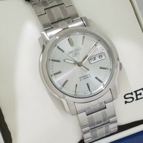SEIKO 5 Men Silver tone Automatic Watch Seiko 5 SNKK65 SNKK65K1 Silver ...