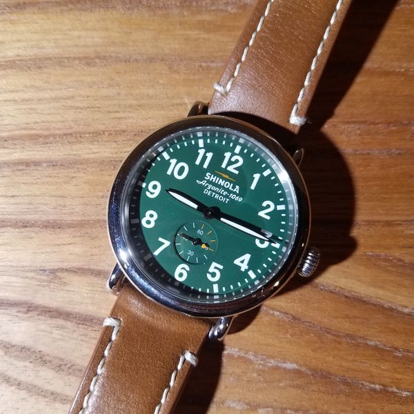 FS: SHINOLA RUNWELL: 41MM: GREEN DIAL: ARGONITE 1609 MOVEMENT ...