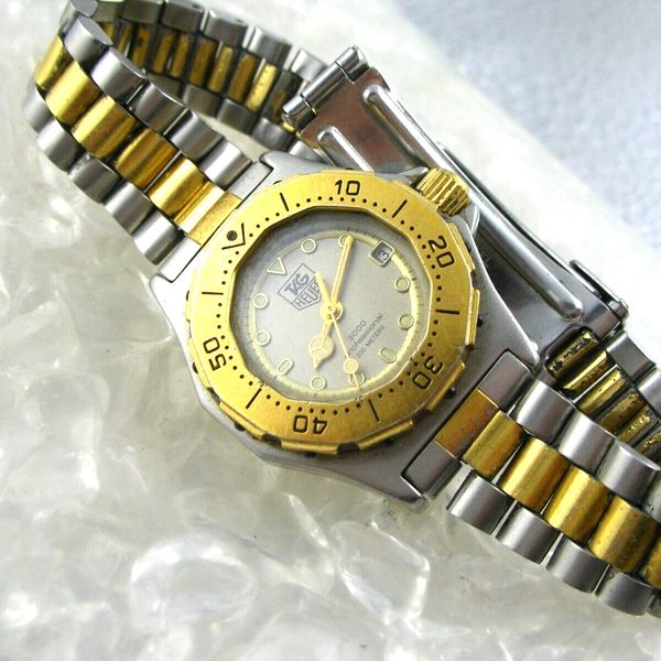 TAG HEUER 3000 professional 200m,mini ladies diver, 18k GOLD plated ...