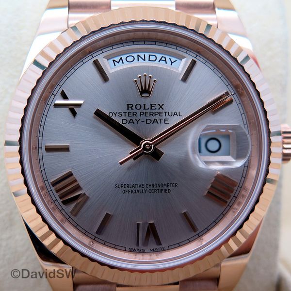 FS: Rolex 228235 18K ROSE GOLD 40MM DAY DATE-SUNDUST ROMAN DIAL ...