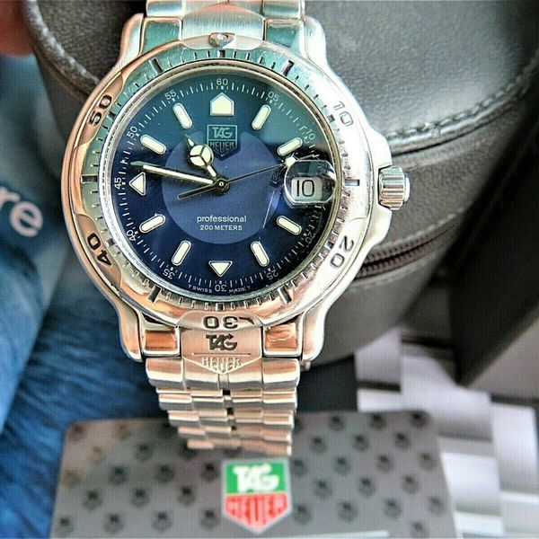 Tag Heuer 6000 SERIES WH1115-K1 BLUE DIAL QUARTZ STAINLESS Men's Watch ...