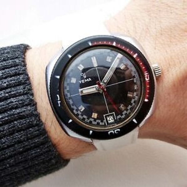 YEMA DIVER YEMA Divers Manual winding Rare Valuable Antique ...