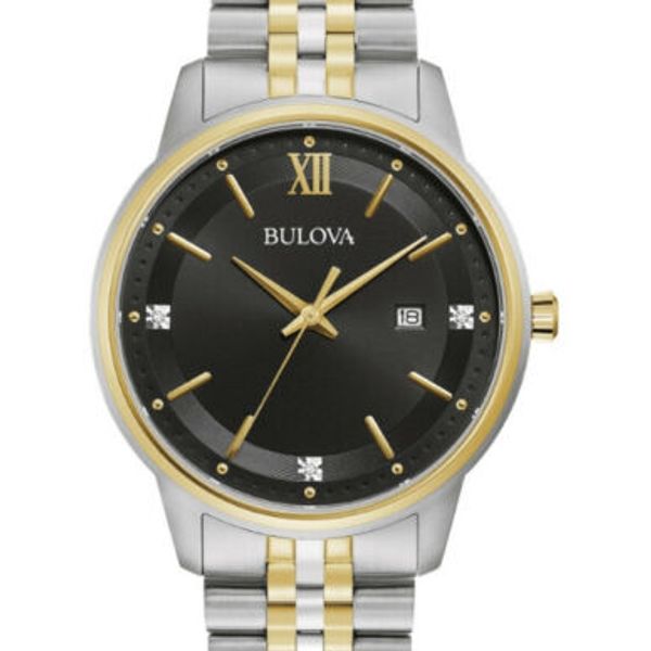 Bulova 98D163 Men's Diamond Set Black Dial Wristwatch | WatchCharts ...