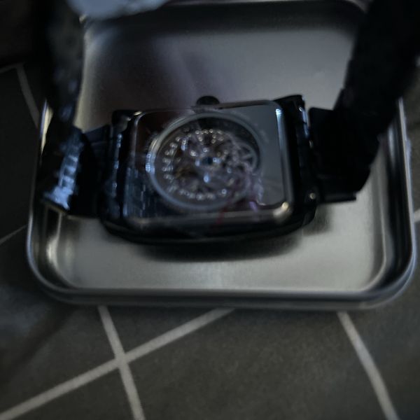 Relic by Fossil Menâ s Automatic Skeleton Rectangle Gunmetal Watch ...