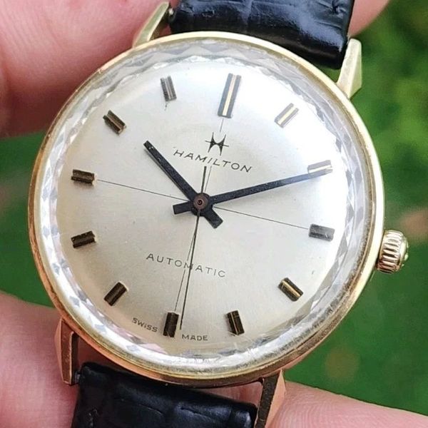 Vintage RARE HAMILTON Automatic 689A Crosshair 10k Rolled Gold Plate ...