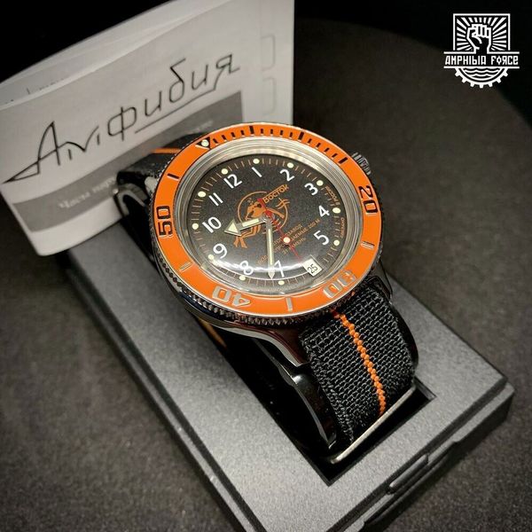Vostok Amphibia Force 420 3D Orange Scuba Dude. Brand New. Sent from ...