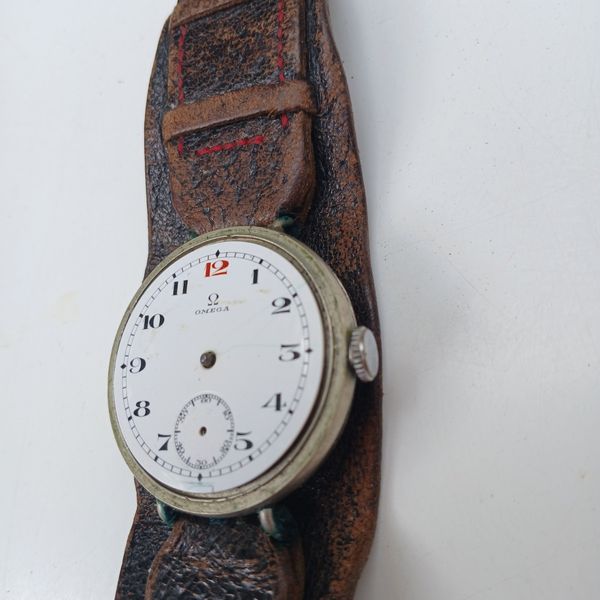 OMEGA trench watch WW1 Silver Officer Full Original Montre TranchÃ©e ...