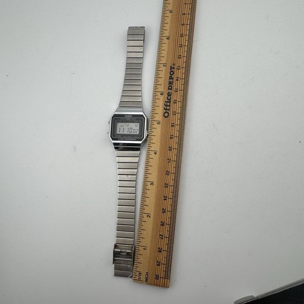 Casio Digital Watch Men 33mm Silver Tone 3472 A700W Backlight ...