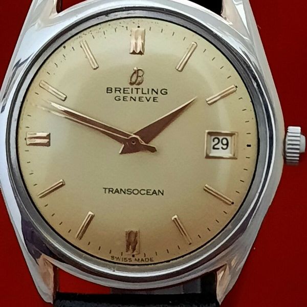 Breitling Transocean Automatic Original Swiss Gold Plated Gents Watch ...