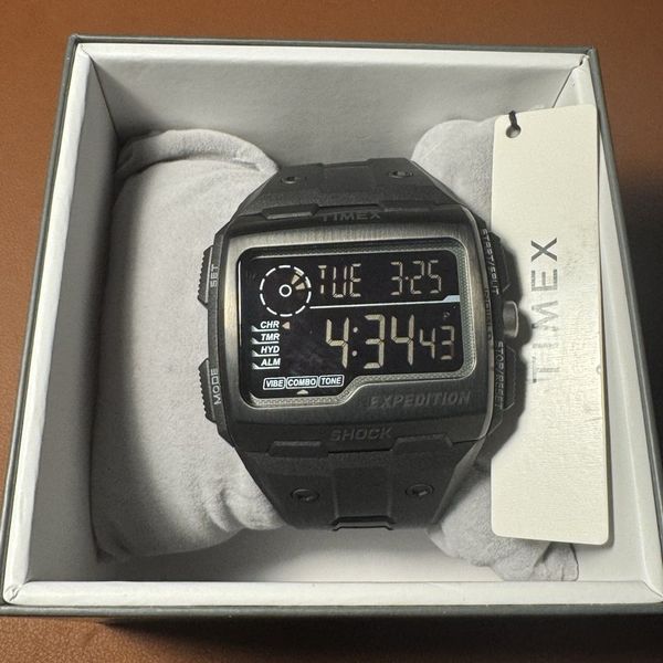 Timex Expedition Grid Shock 50mm Black Resin Case with Black Resin ...