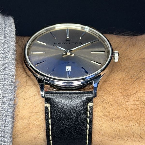 HAMILTON Jazzmaster Thinline Auto H38525721 Silver Men's Watch ...