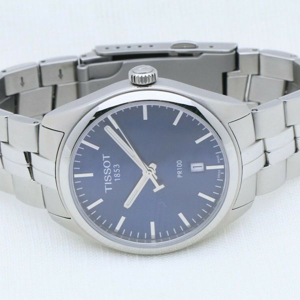 Tissot T-Classic PR100 Men's Quartz Watch Blue Dial Stainless Strap ...