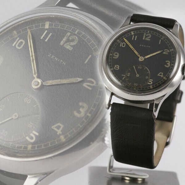 Original Zenith DH Wehrmacht Dienstuhr WWII Military watch steel Cal 12 ...