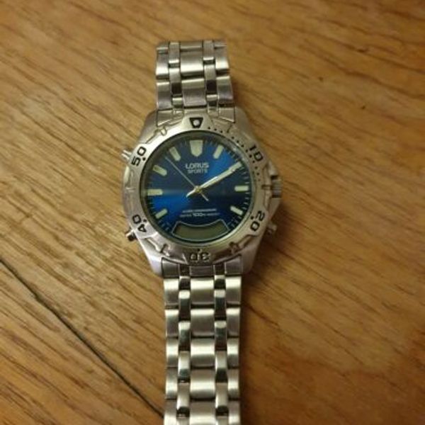 Lorus Sports Men's Watch V071-X014 Blue Dial Alarm chronograph ...