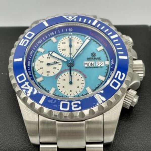 Deep Blue Master Chrono Swiss Limited Edition Valjoux 7750 Automatic ...