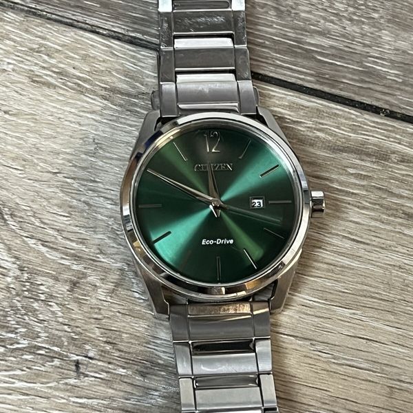 Citizen Eco -Drive Green DIAL Stainless Steel Model E111-S114128 watch ...