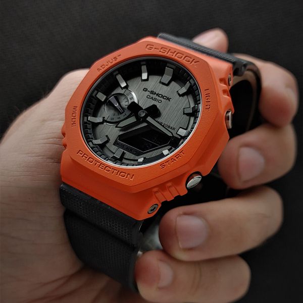 Casio G-Shock GM2100-1A - "Casioak" - Orange Cerakote Custom Mod ...