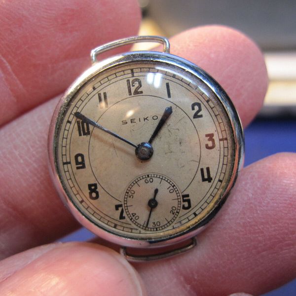1900-1920's Seiko Seikosha wire lug wristwatch w good staff ...