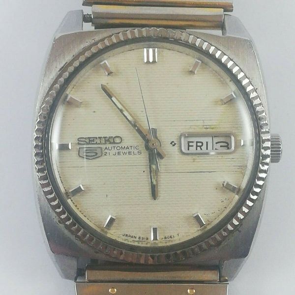 Vintage SEIKO 5 6319-8060 Automatic Watch 21 Jewels Japan Made Working ...