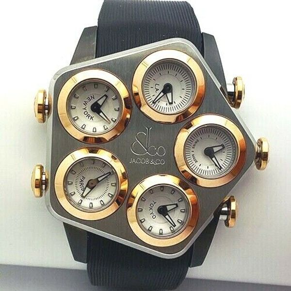 Jacob & Co. Global Five Time Zone GL2-19 Steel Case Rose Gold Multi ...