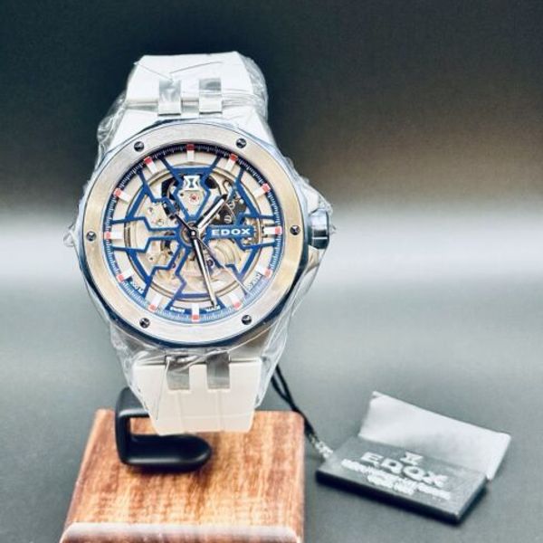 Edox Delfin Mecano Men's Blue Watch 85303-357BUCAB-BUIRB Brand New ...