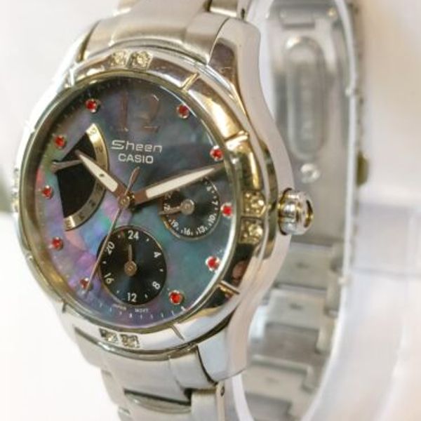 CASIO SHEEN MULTIFUNCTION QUARTZ MOTHER OF PEARL DIAL SHN-3016 WOMEN'S ...