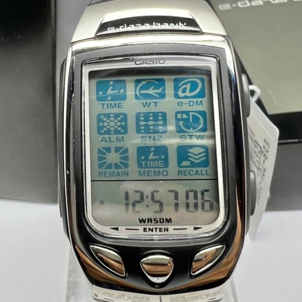 Rare Vintage(NOS)Casio EDB-701 -data bank Watch Original full set ...