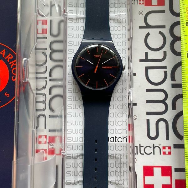 Swatch SUOZ702 Roland Garros Blue NewGent 41mm Silicone Box ...
