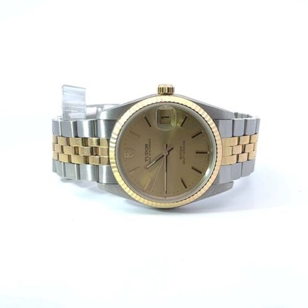 Tudor Rolex Prince Oyster Date 74033 Champagne Dial 2 Tone Gold Steel ...