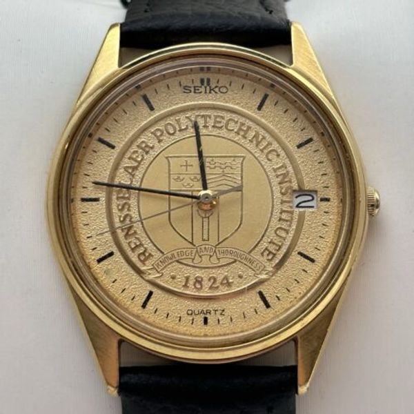 Vintage Seiko 8122-7039 Gold Tone Rensselaer Mens Watch - New Battery | WatchCharts Marketplace