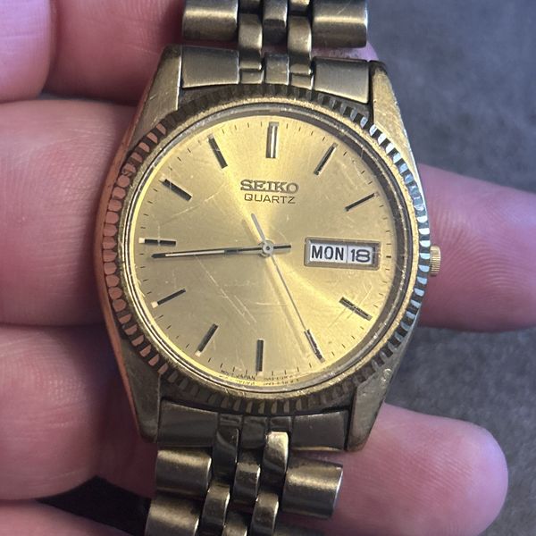 Vintage Seiko 7N43-8111 Presidential Men's Quartz Watch Gold Tone Needs Battery | WatchCharts ...