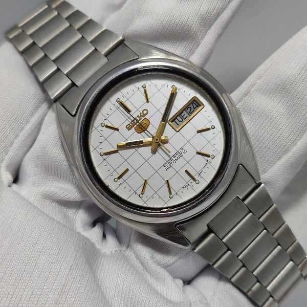 Seiko 5 Automatic Checkerboard Dial 7009-3181 Day/Date Vintage Men's ...